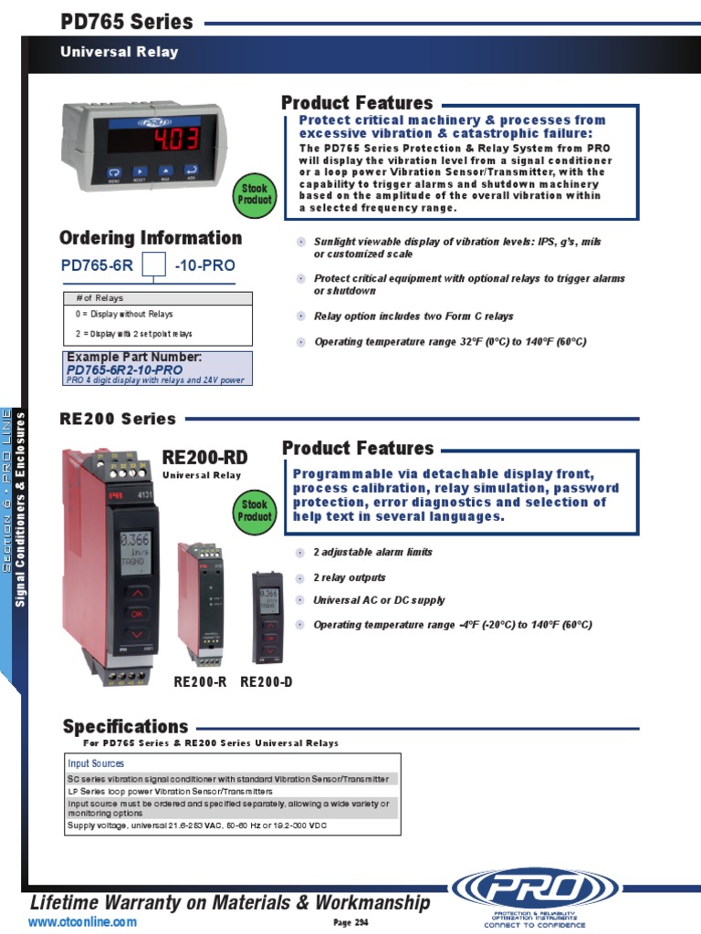6 Pro PD765 DS | PDF | Relay | Sensor
