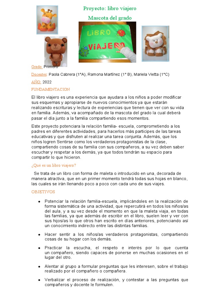 Compartiendo experiencias en familia: el proyecto del libro viajero y ...