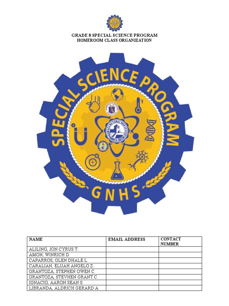 Grade 8 Special Science Program: Homeroom Class Organization | PDF