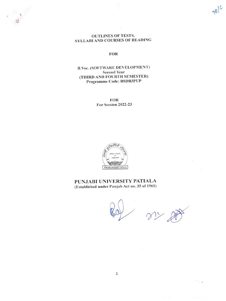 B.Voc. (Software Development) Second Year (IIIrd and IVth Sem.) 2022-23 ...