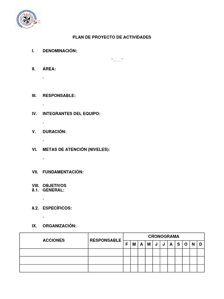 Plan de Proyectos Actividades 2023 | PDF