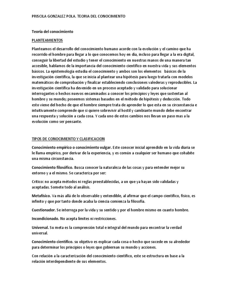 Tarea | PDF | Conocimiento | Empirismo