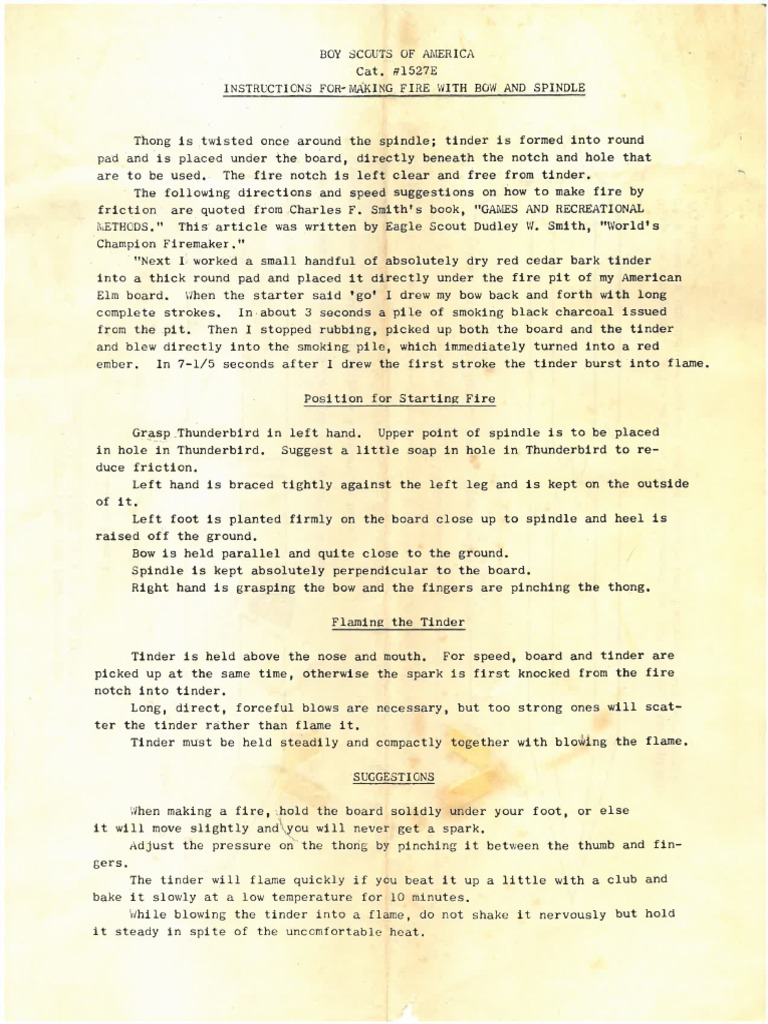 BSA Official Firemaking Equipment Instructions | PDF