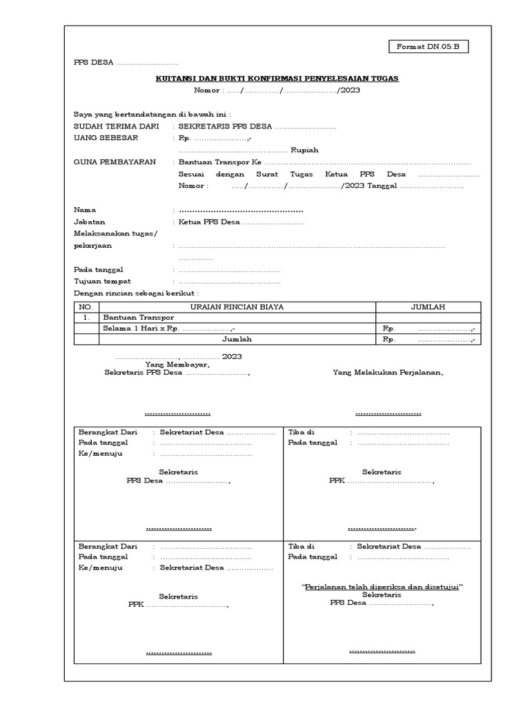 PPS Kuitansi Dan Bukti Konfirmasi Penyelesaian Tugas | PDF