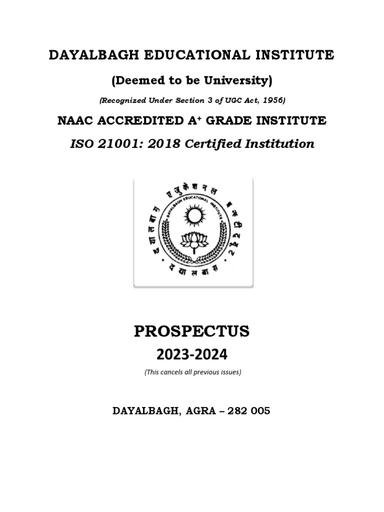 Final Prospectus - 2023-24 | PDF | Educational Stages