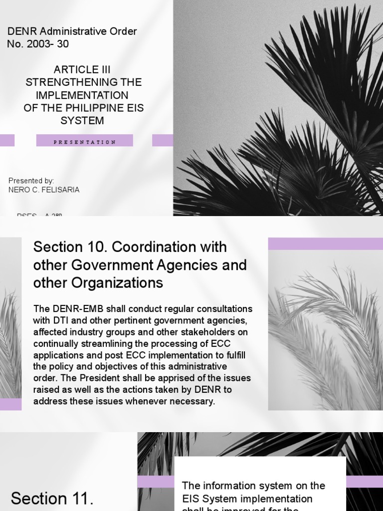No. 7 DENR Administrative Order No. 2003 30 Felisaria Nero C. A Group1 | PDF | Environmental ...