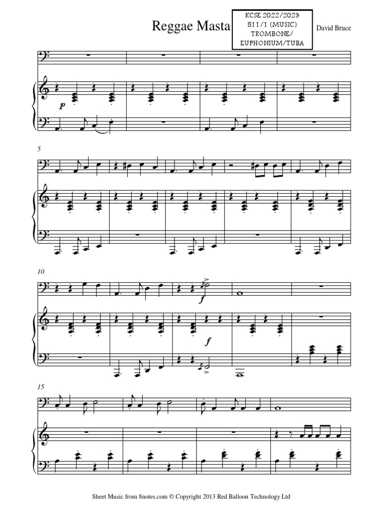 Reggae Masta: David Bruce | PDF | Music Production | Marching Bands