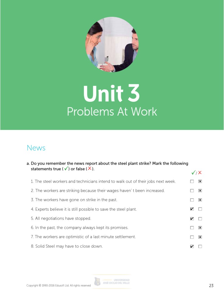 Intermediate 3 Workbook Unit 3 | PDF