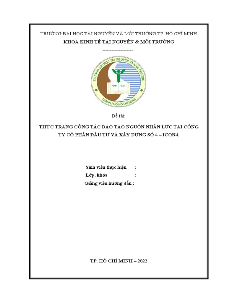 TH C TR NG Công Tác Đào T o Ngu N Nhân L C T I Công Ty Icon4 | PDF