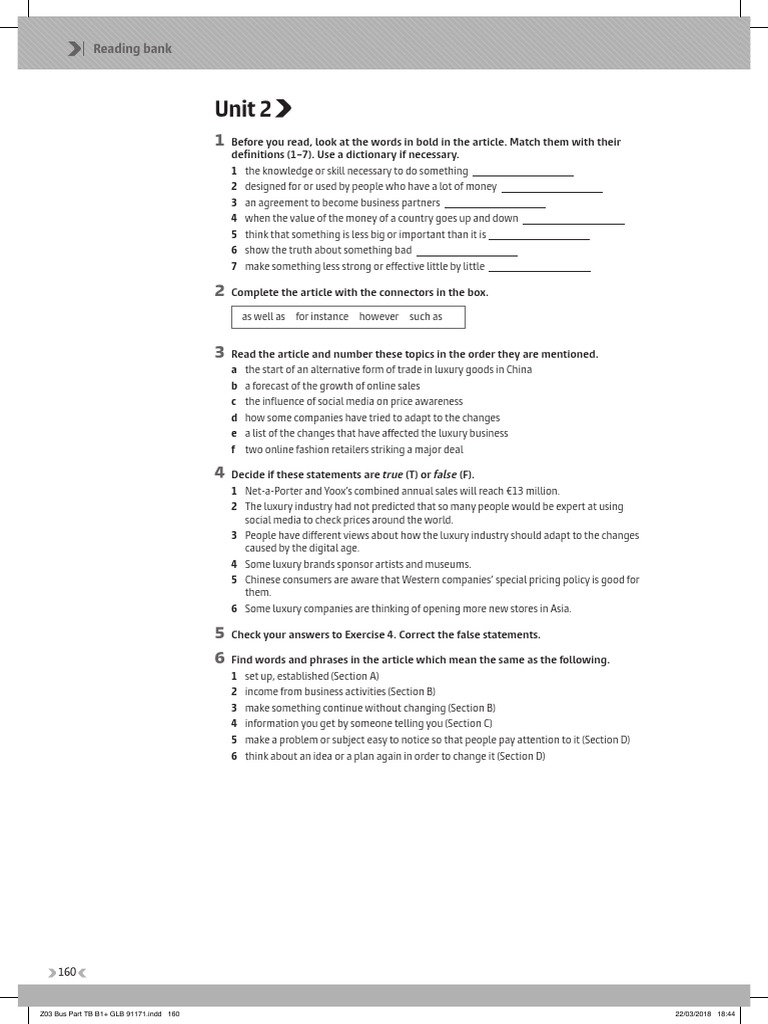 Bus Part B1 Reading Bank U2 | Download Free PDF | Luxury Goods | Brand
