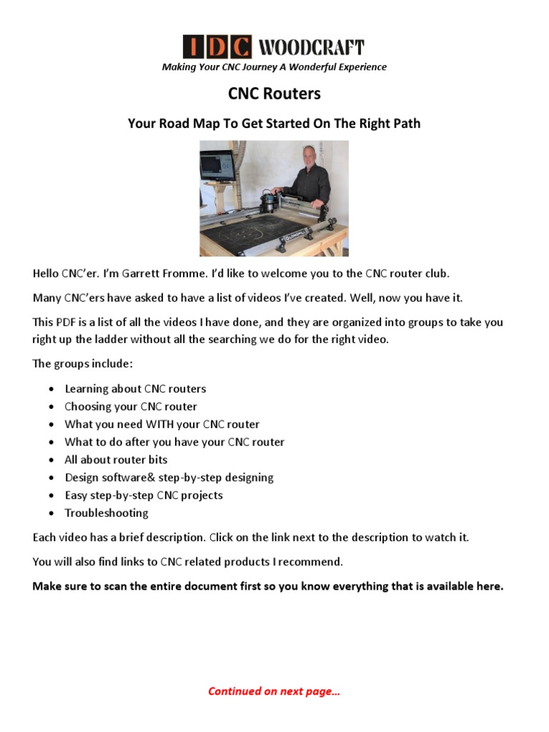 A Comprehensive Guide To Getting Started On Your Cnc Journey Table Of