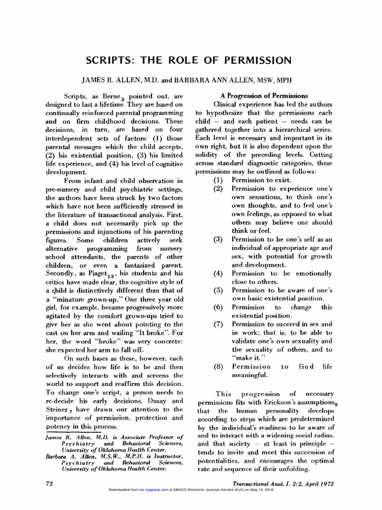 Allen 1972 Pdf Psychotherapy Psychological Concepts