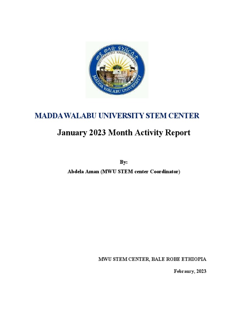 January 2023 Activity Report From The Mada Walabu University Stem