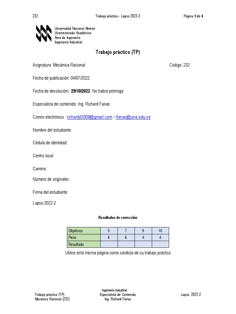TP 232 20222 | PDF | Fuerza | Ingeniería mecánica