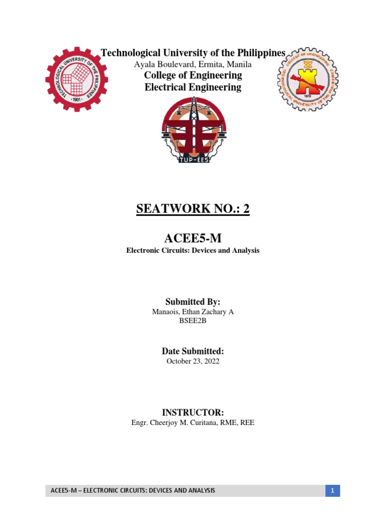 Electronic Circuits Seatwork 2 | PDF