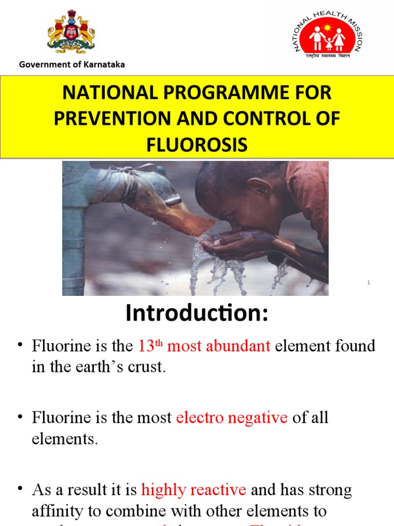 National Programme For Prevention and Control of Fluorosis | PDF ...