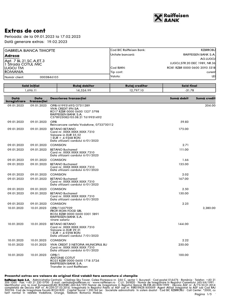 Extras de Cont | PDF