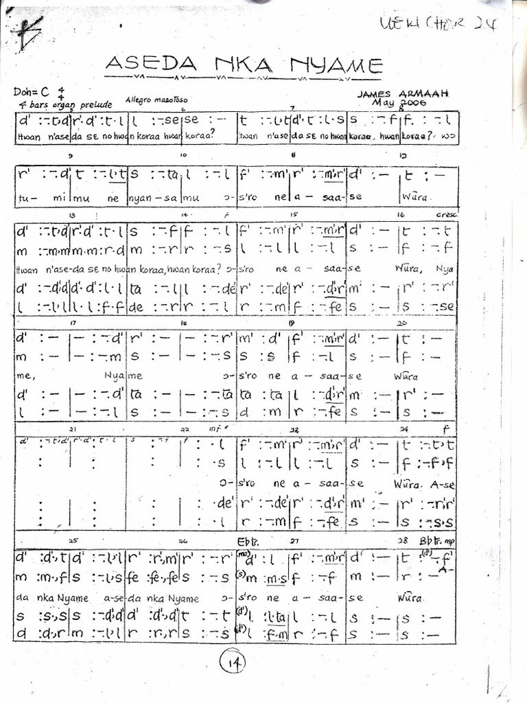 Aseda Songs and Lyrics in Twi | PDF