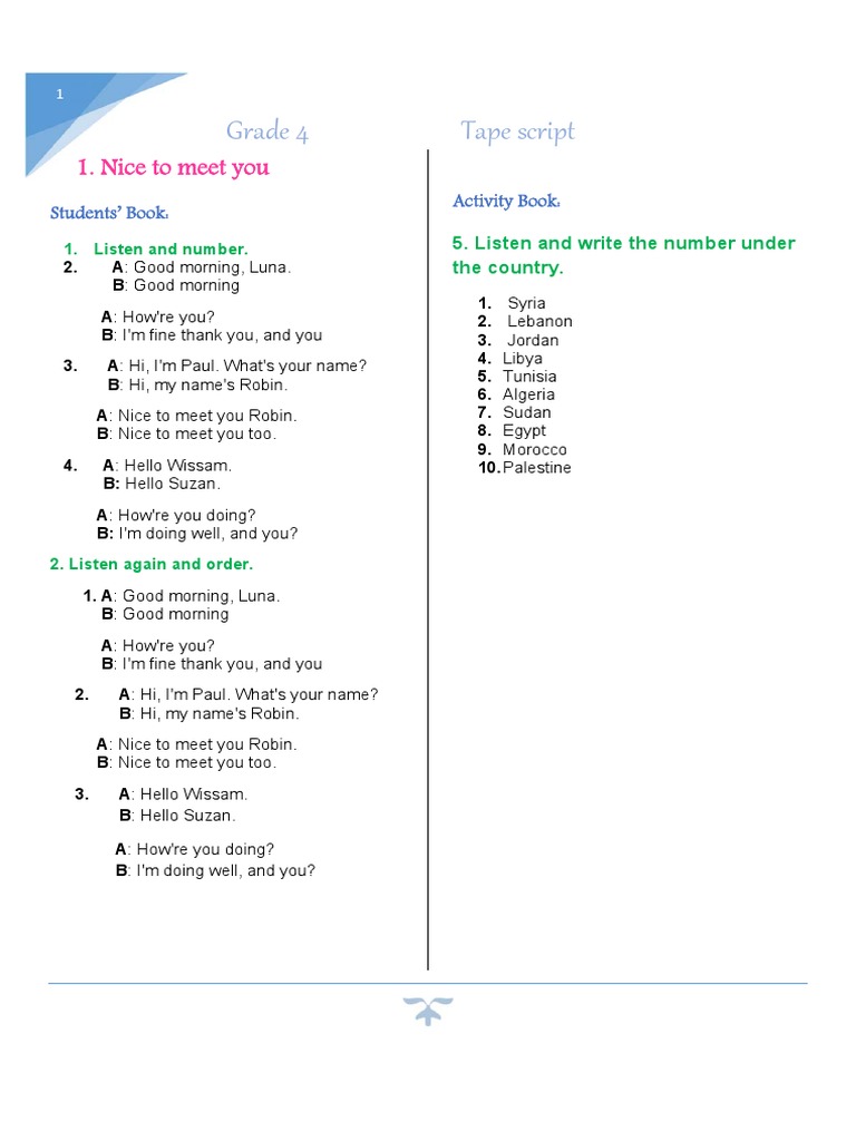 4 Audio Tapescript MR Maged Ogharli | PDF | Cakes | Food And Drink