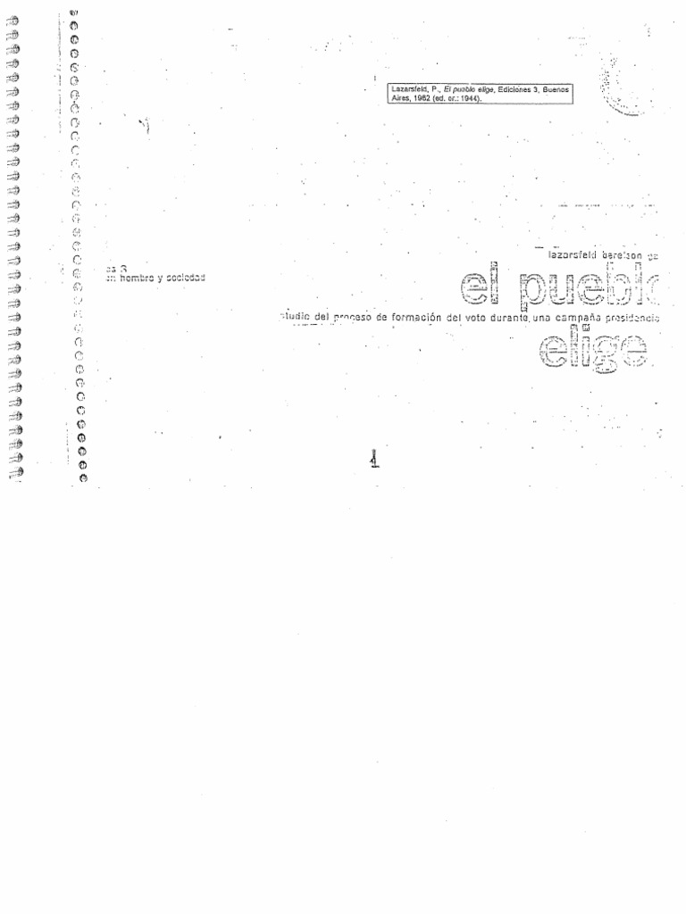 LAZARSFELD P.-F. Et Al. El Pueblo Elige | PDF