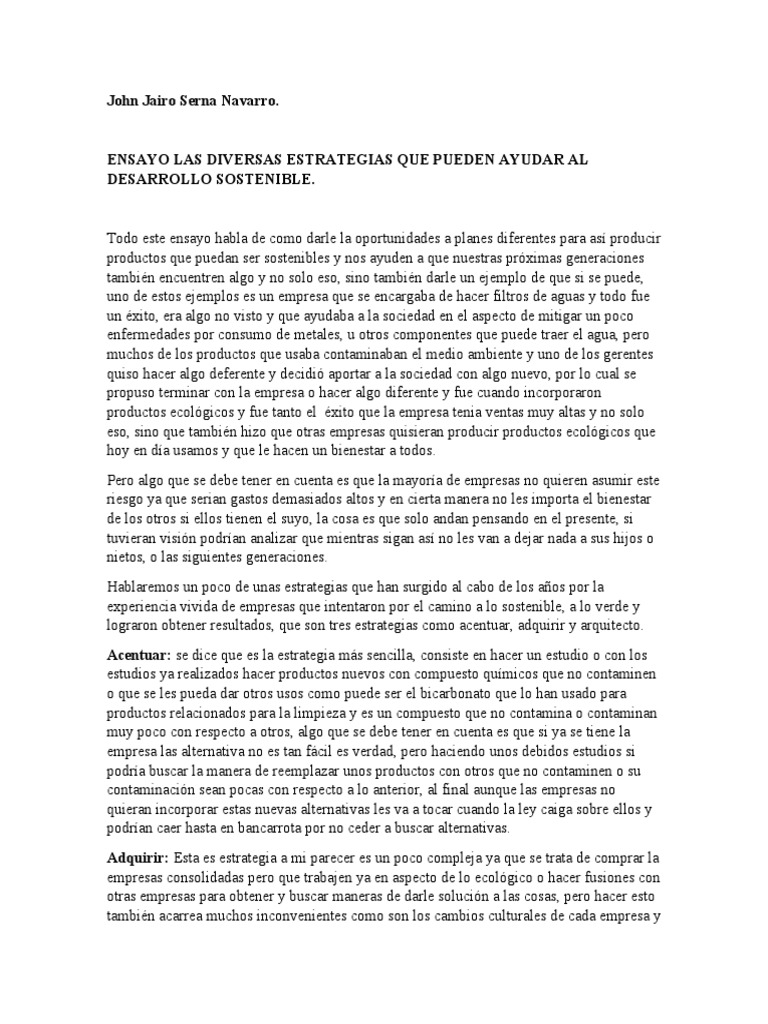 Ensayo-John Jairo Serna Navarro | PDF | Coche | Economias