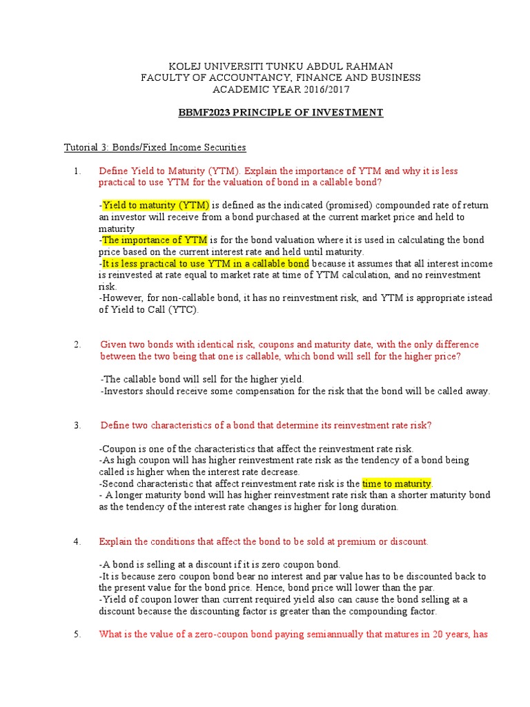 Understanding Bond Reinvestment Risks | PDF | Bonds (Finance) | Bond ...