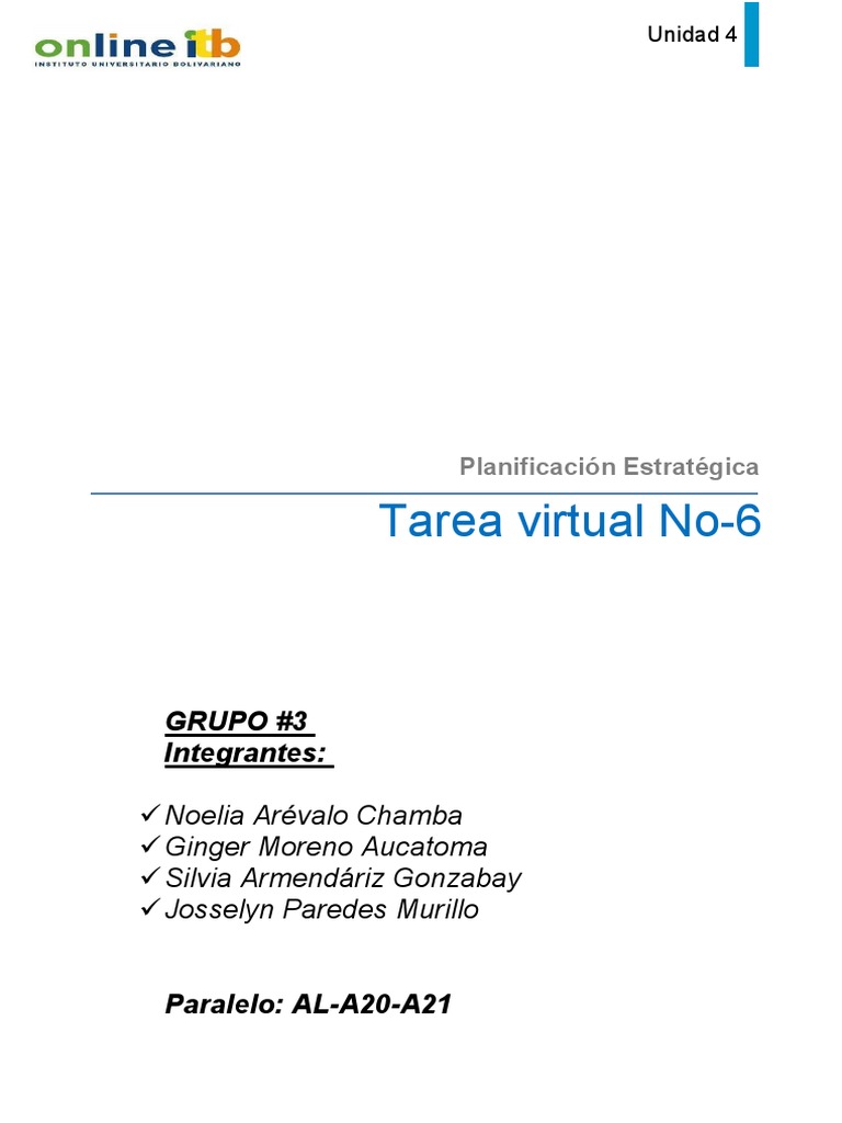 Tarea Virtual 6 - Grupo3 | PDF | Presupuesto | Planificación