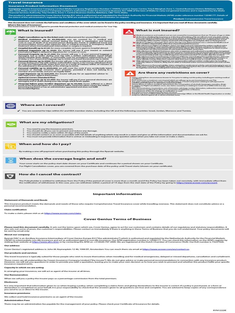 IPID Comprehensive IE Hdqtfu4-1 | PDF | Insurance | Theft