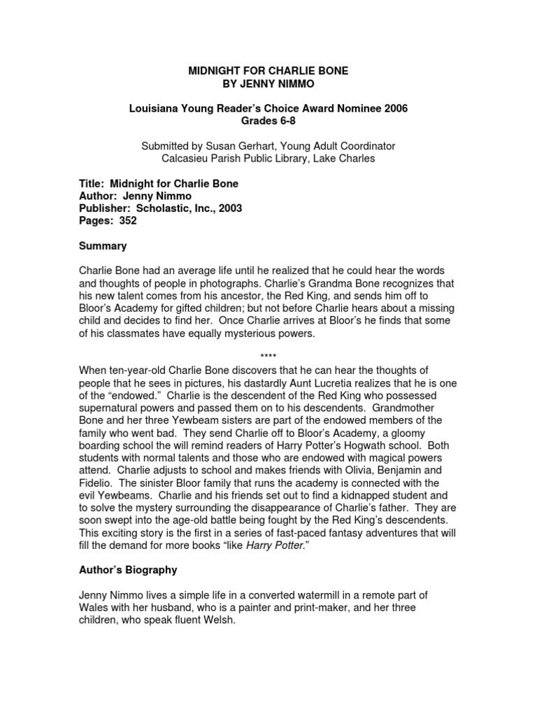 2006 6-8 Midnight For Charlie Bone | PDF | Fantasy