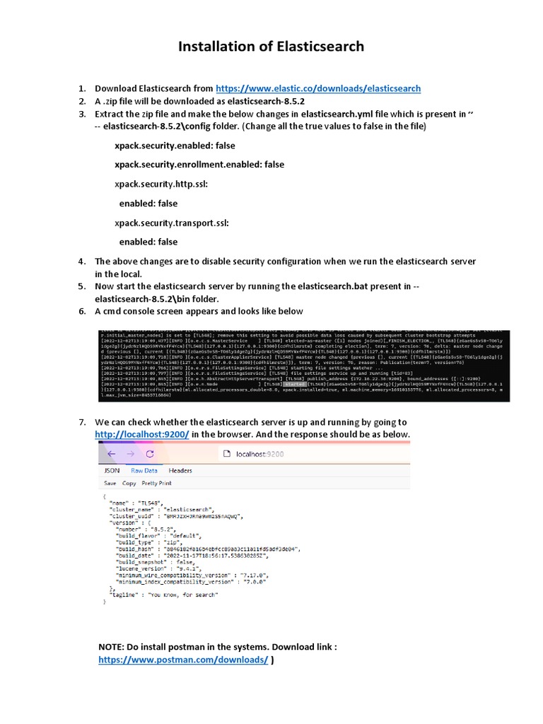Installation of Elasticsearch | PDF