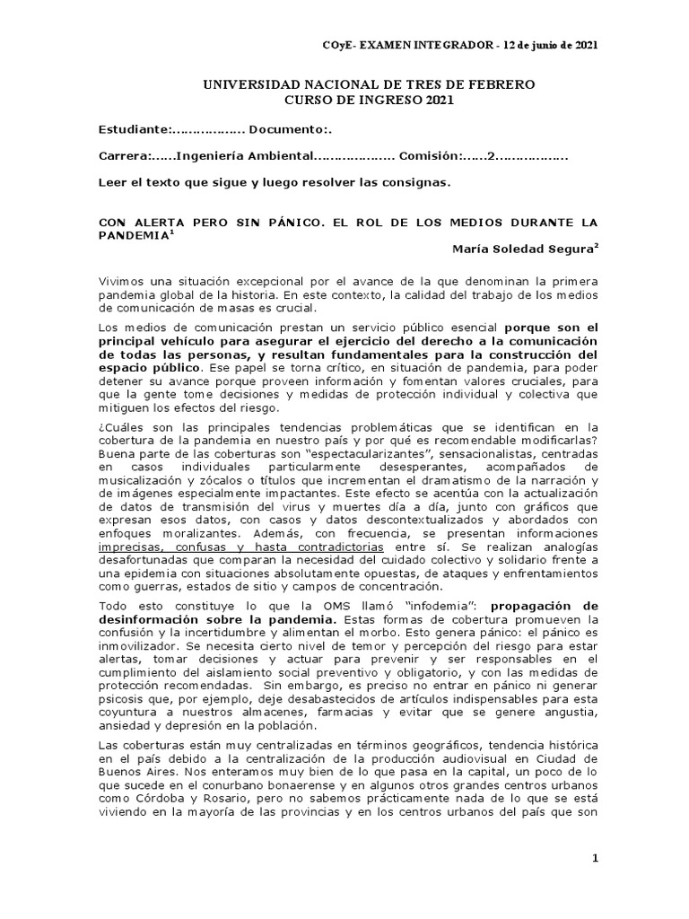 Examen Final Coye Untref | PDF