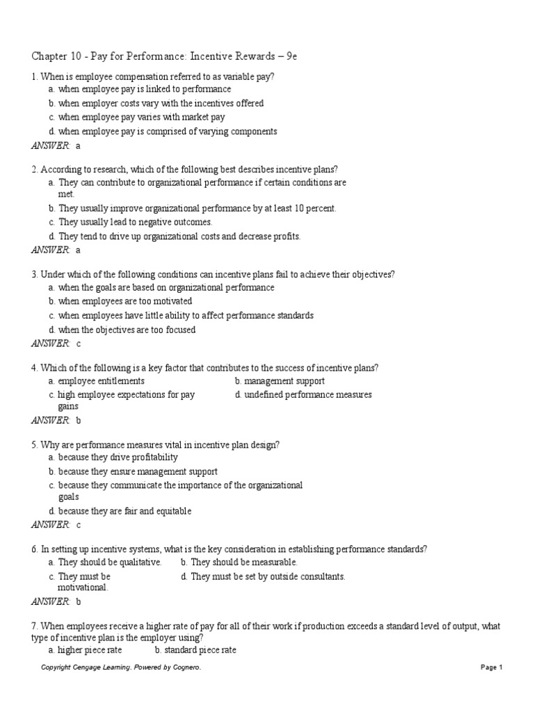 Chapter - 10 - Pay - For - Performance - Incentive - Rewards - 9e | PDF | Cost Of Living | Incentive