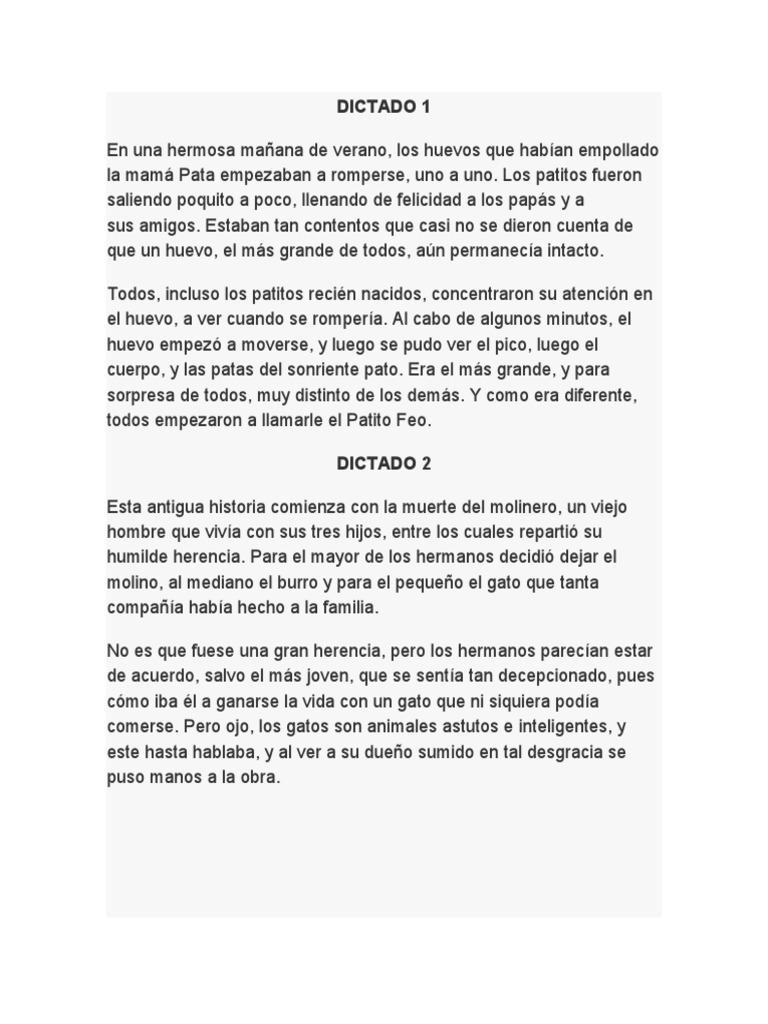 Dictados para Niiños | PDF