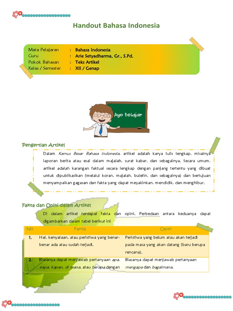 Handout Artikel | PDF