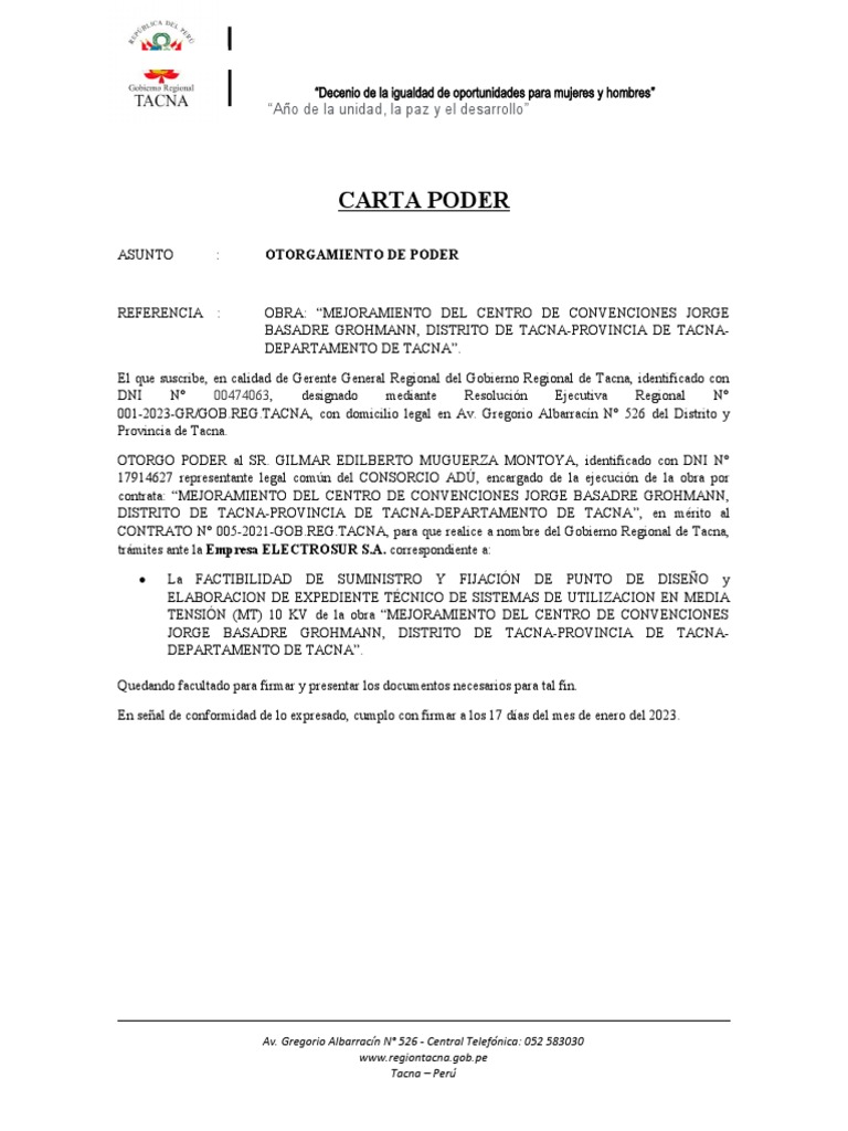 CARTA PODER - Convenciones | PDF
