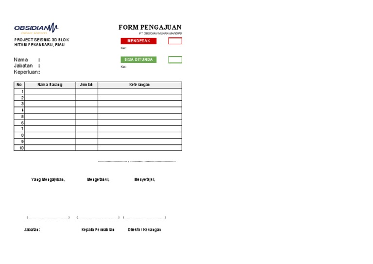 Form Pengajuan | PDF
