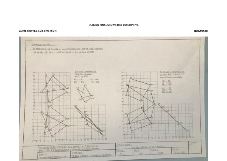 Luis Jaime Examen Final Geometria Descriptiva | PDF