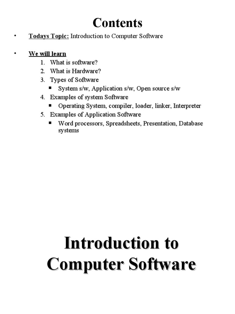 Introduction To Computer Software | PDF Introduction To Computer Software | PDF