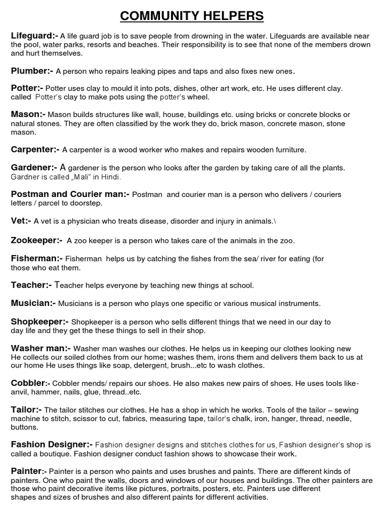 An Overview of Community Helpers and the Important Roles They Play ...