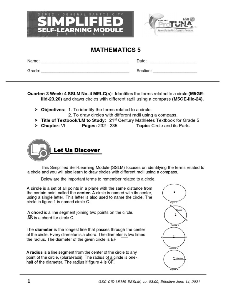 Drawing Circles: Identifying Terms and Constructing Circles Using a ...