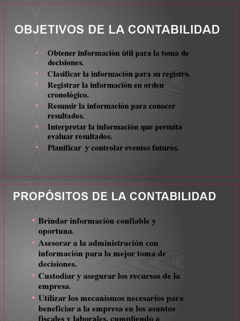 Objetivos y principios de contabilidad | PDF | Contabilidad | Business