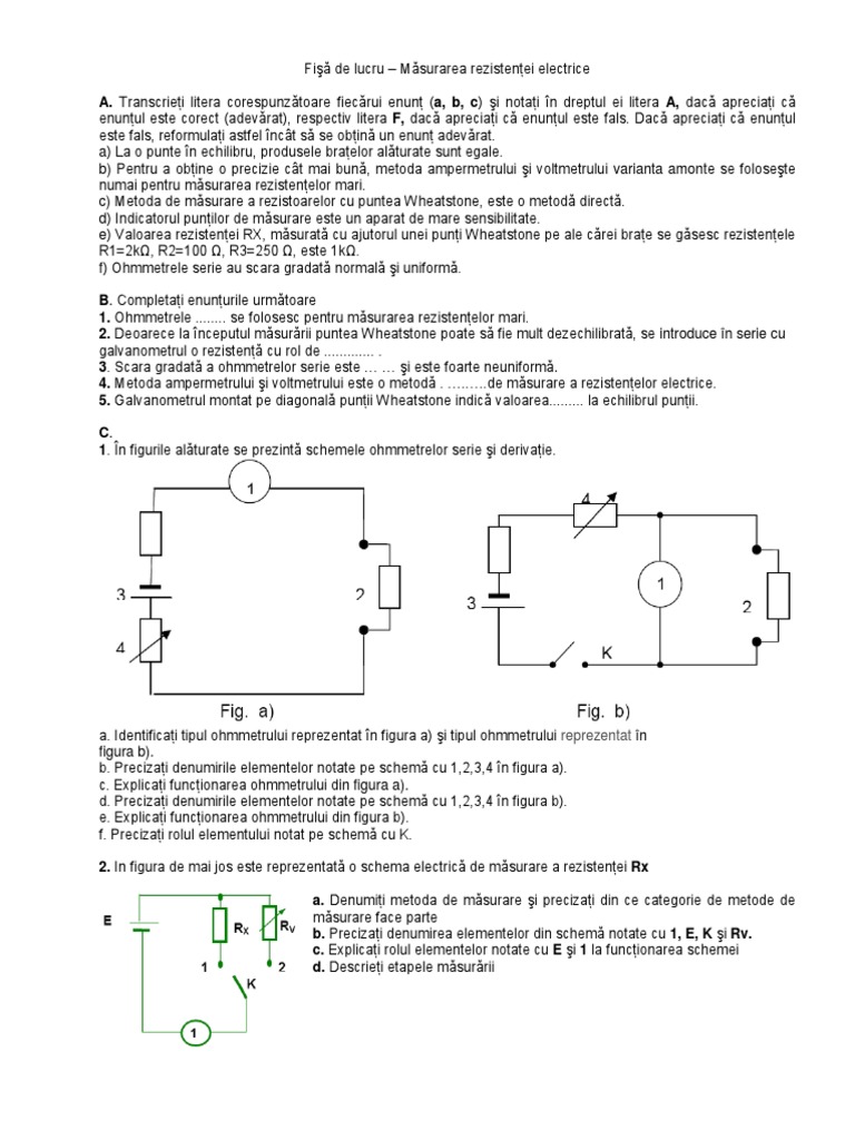 Fisa de Lucru Masurara Rezistentei | PDF