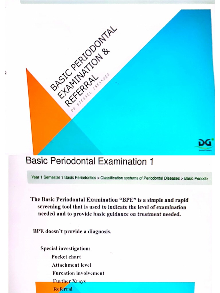 Basic Periodontal Examination | PDF