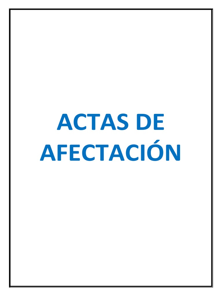 Actas de Afectación | PDF