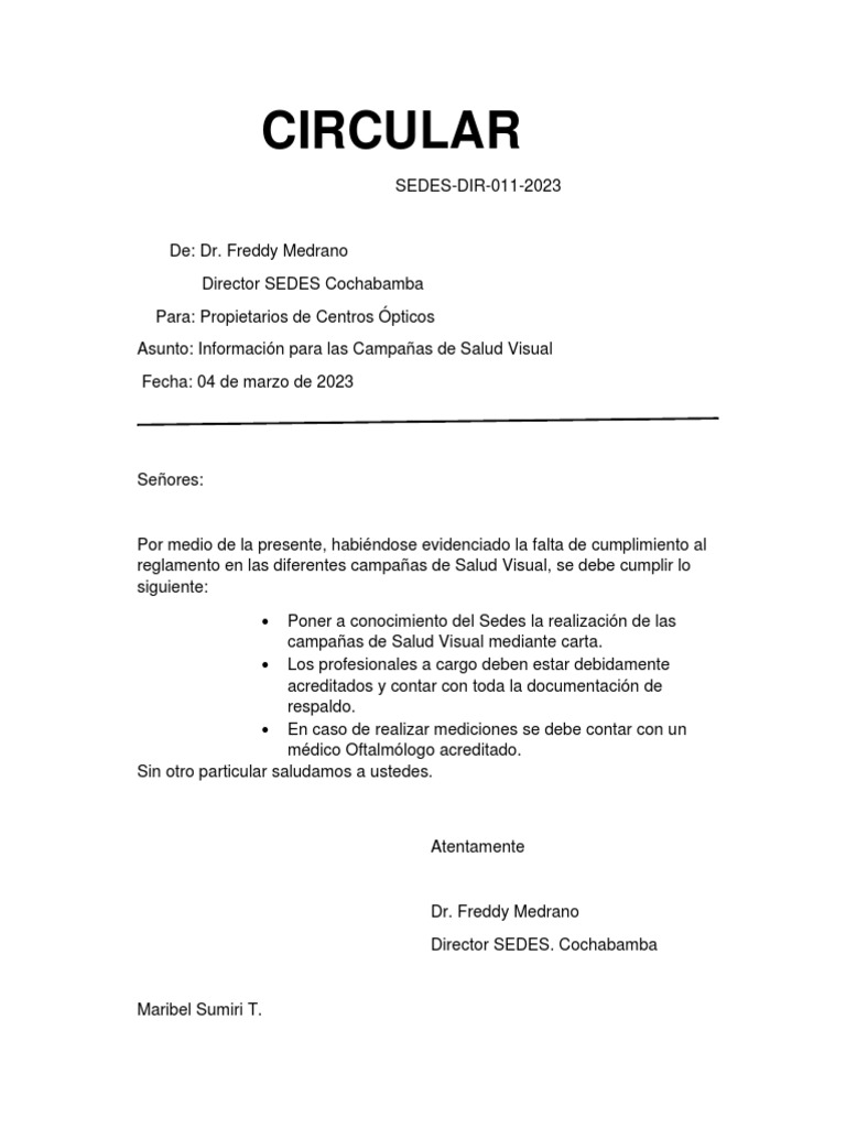 Circular 11 | PDF