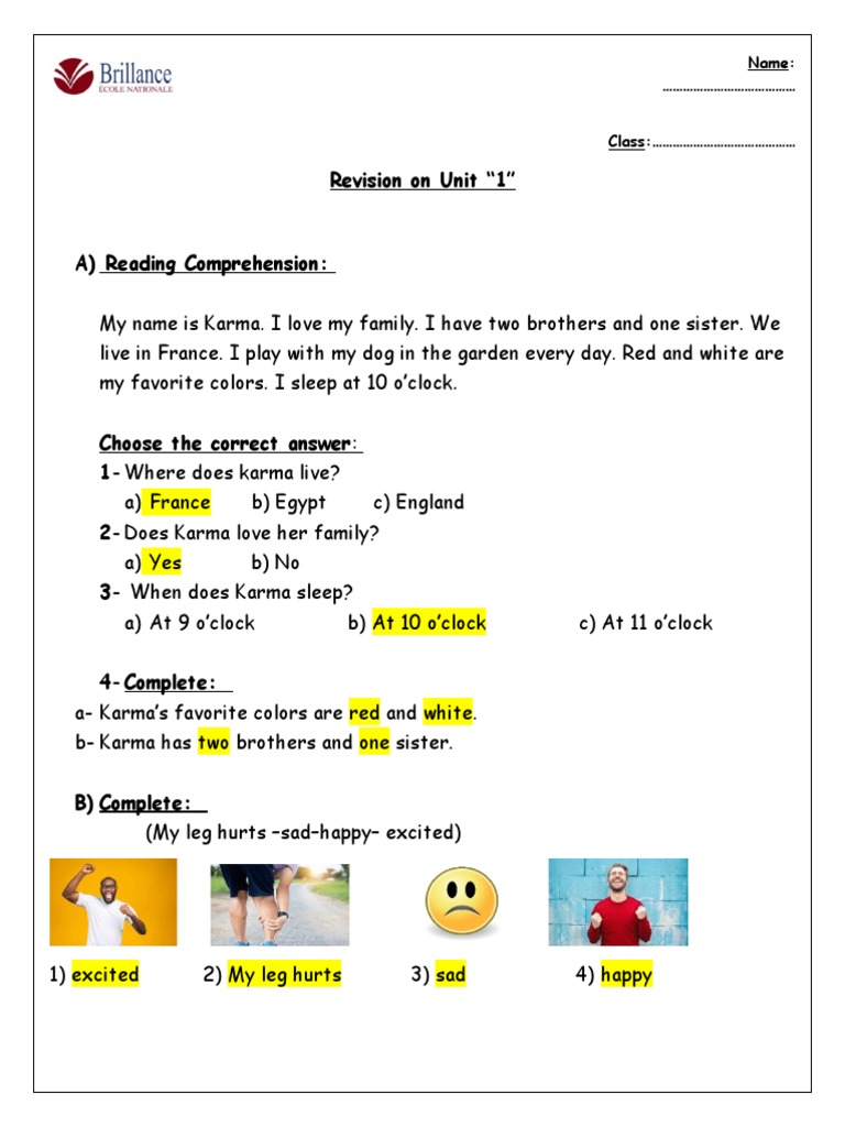 CE2 Unit 1 Revision - Model Answer | PDF