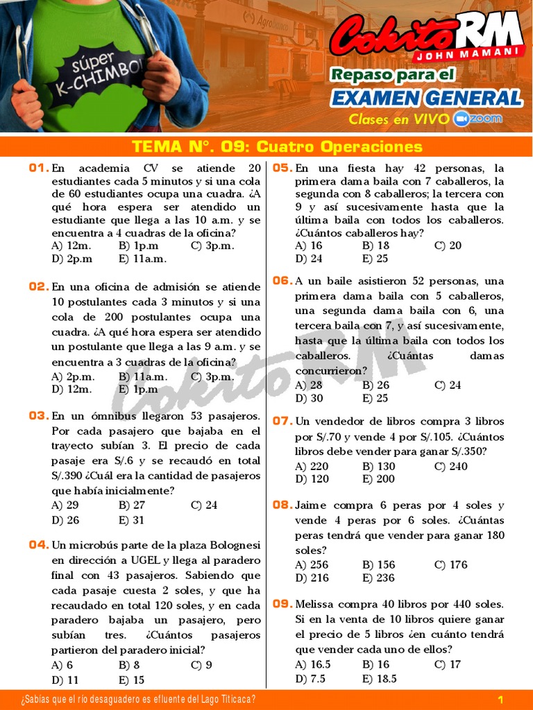 Repaso de cuatro operaciones básicas y problemas de compra-venta | PDF | Bebidas alcohólicas ...