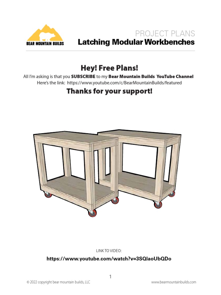 Hey! Free Plans!: Latching Modular Workbenches | PDF | Mechanical Engineering | Manufactured Goods