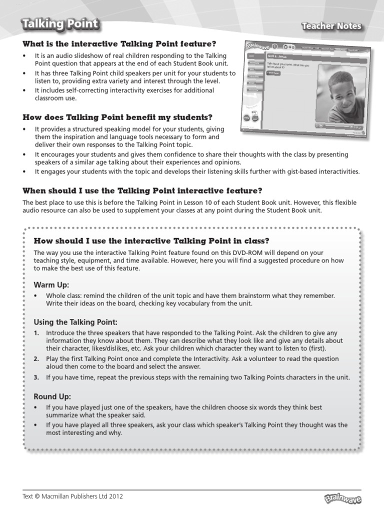 Talking Point Teacher Notes | PDF | Teachers | Vocabulary