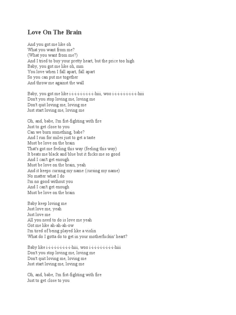 Love on the Brain Lyrics Analysis | PDF | Self-Improvement